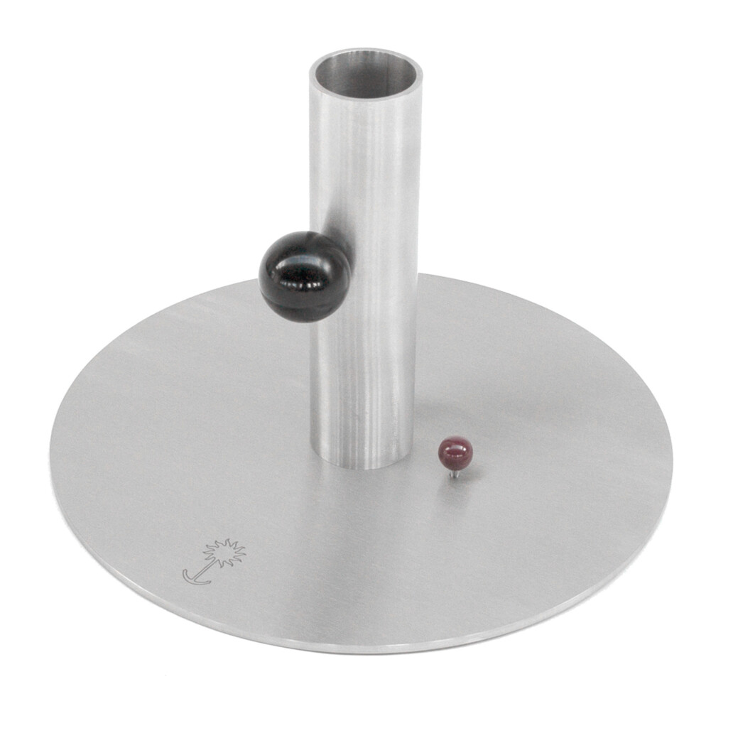 Parasol bases made of stainless steel for medium sized parasols